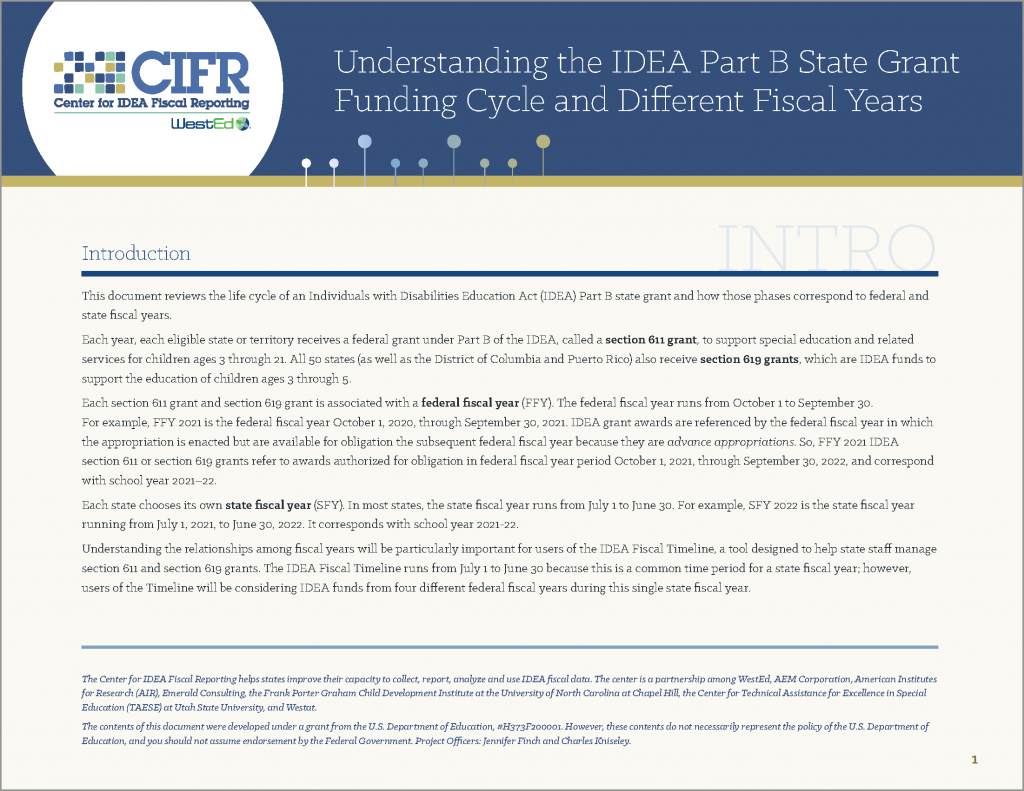 Understanding the IDEA Part B State Grant Funding Cycle and Different ...