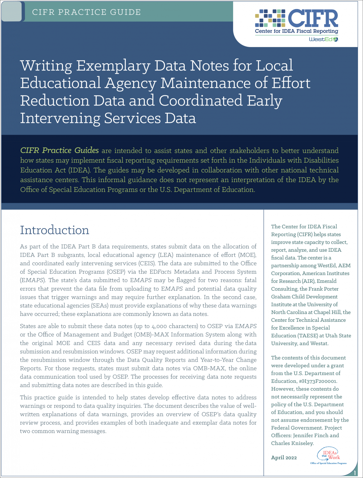Resources – Center for IDEA Fiscal Reporting