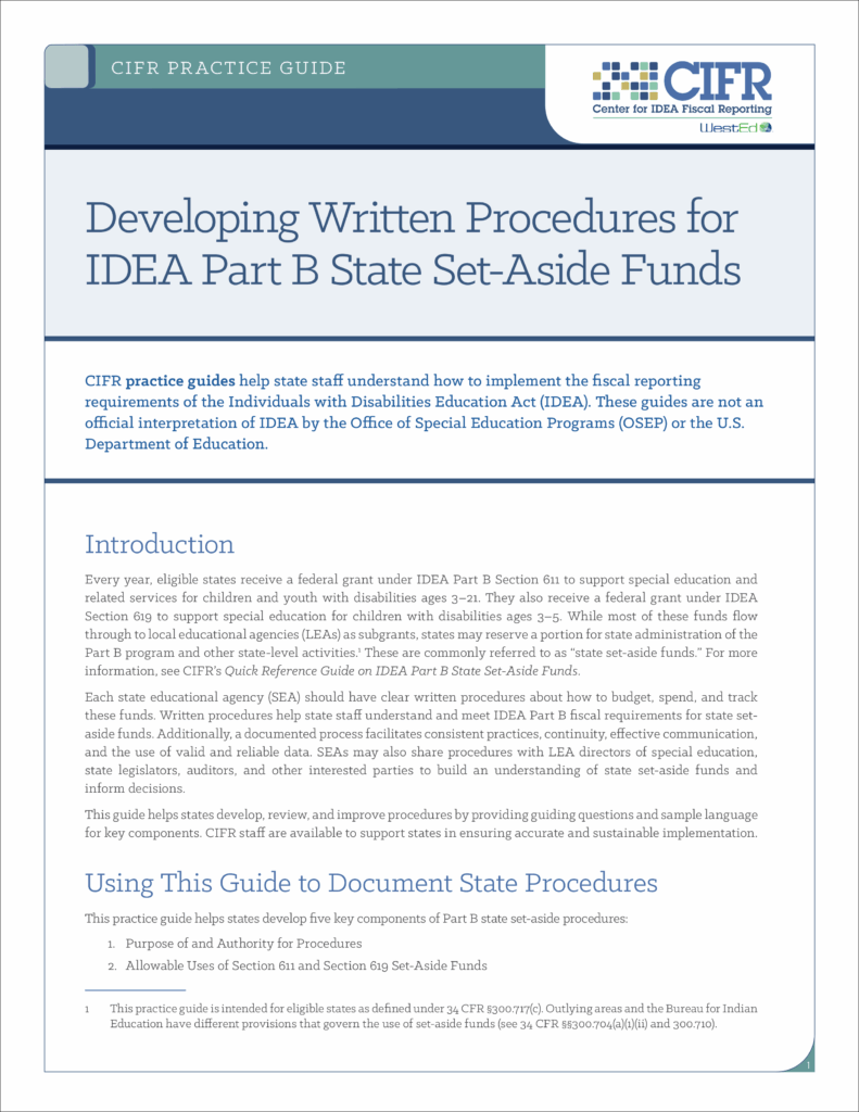 Resources – Center for IDEA Fiscal Reporting